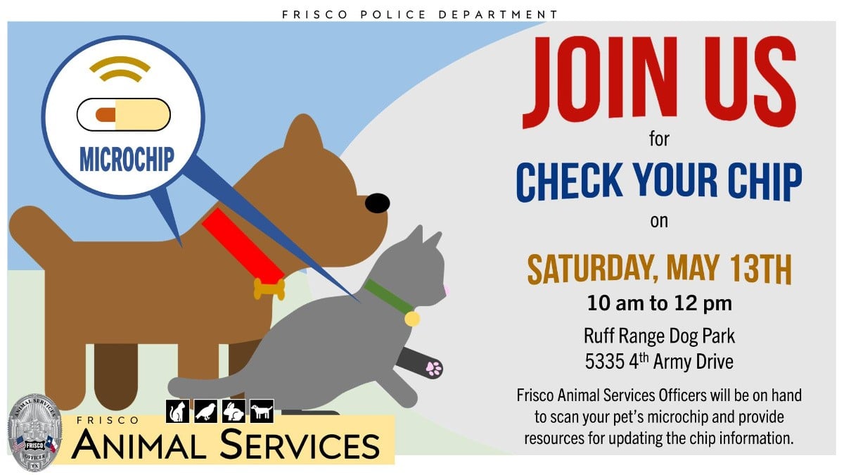 Frisco Police Department to Hold Check Your Chip Event May 1th : r/FriscoTX