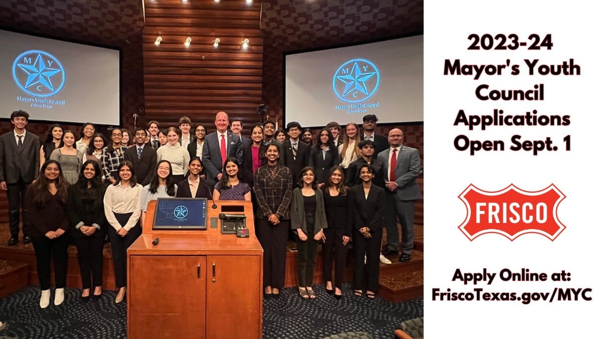 Applications for the The Mayor's Youth Council Open September 1st : r/FriscoTX